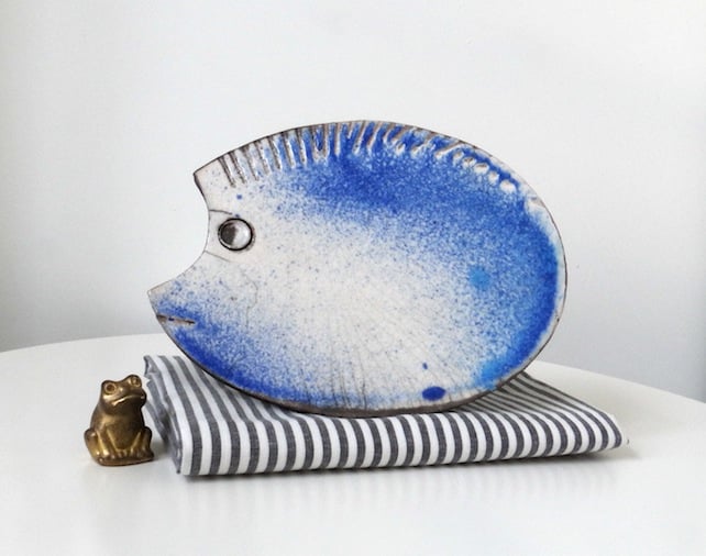 Raku ceramic hedgehog tile - handmade stoneware... - Folksy