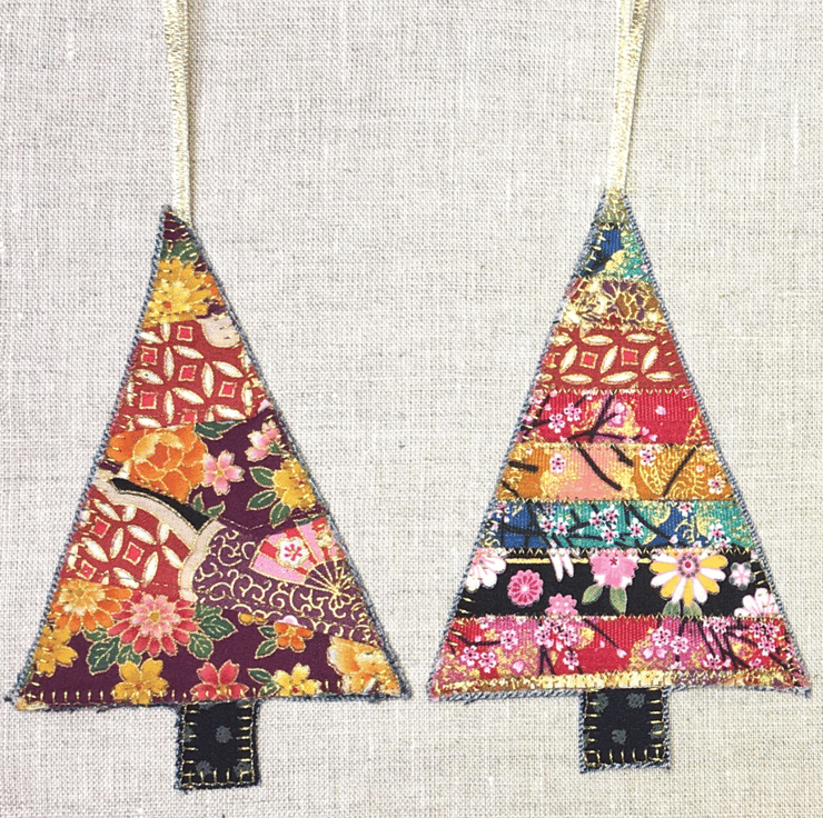 Japanese Fabric Christmas Tree Decorations Florals - Folksy