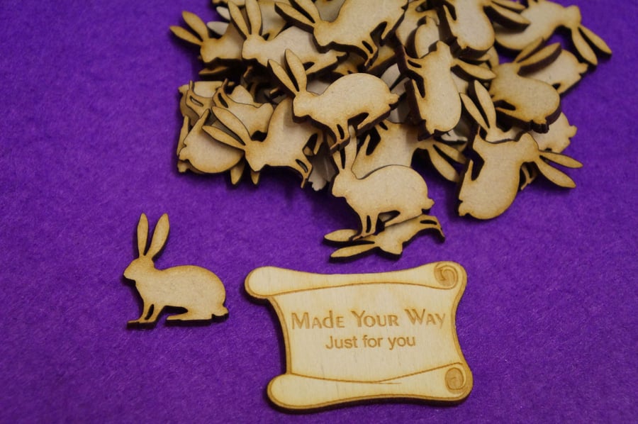 MDF Bunny Rabbit Hare 3cm - 40 x Laser cut wood... - Folksy