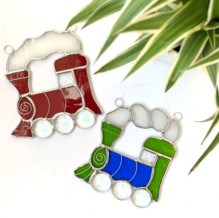 Stained Glass Train Suncatcher - Handmade Windo... - Folksy