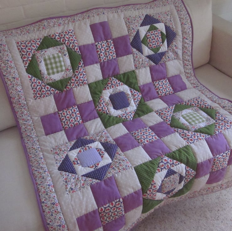 Handmade Patchwork Quilt - Folksy