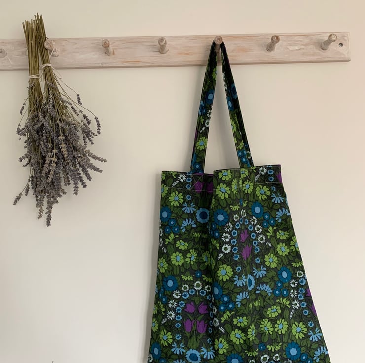 Vintage Daisy Chain cotton tote bag - Folksy