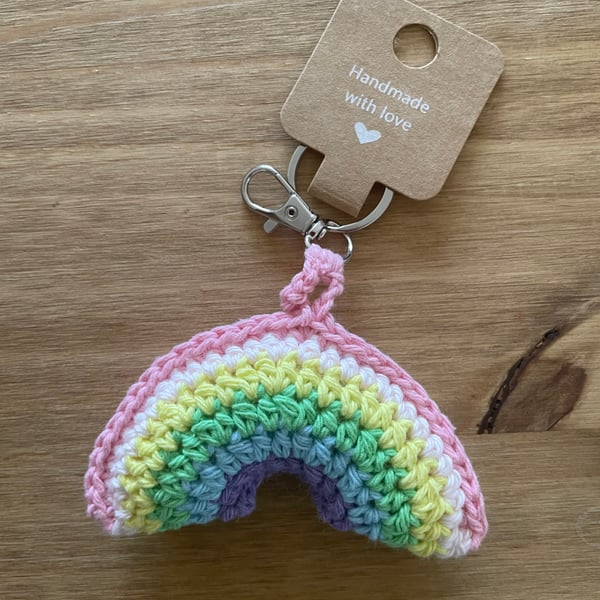 Rainbow key ring , bag charm - Folksy