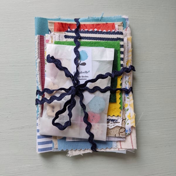 Mindful Slow Stitching Kit, Fabric, Words and B... - Folksy