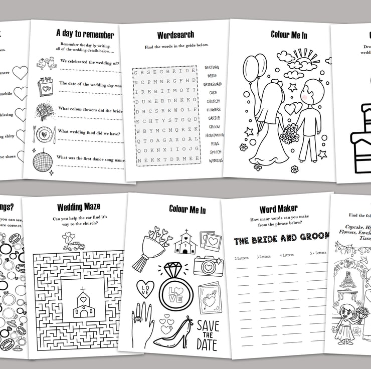 Wedding Activity Pack Book Favour for Kids Chil... - Folksy