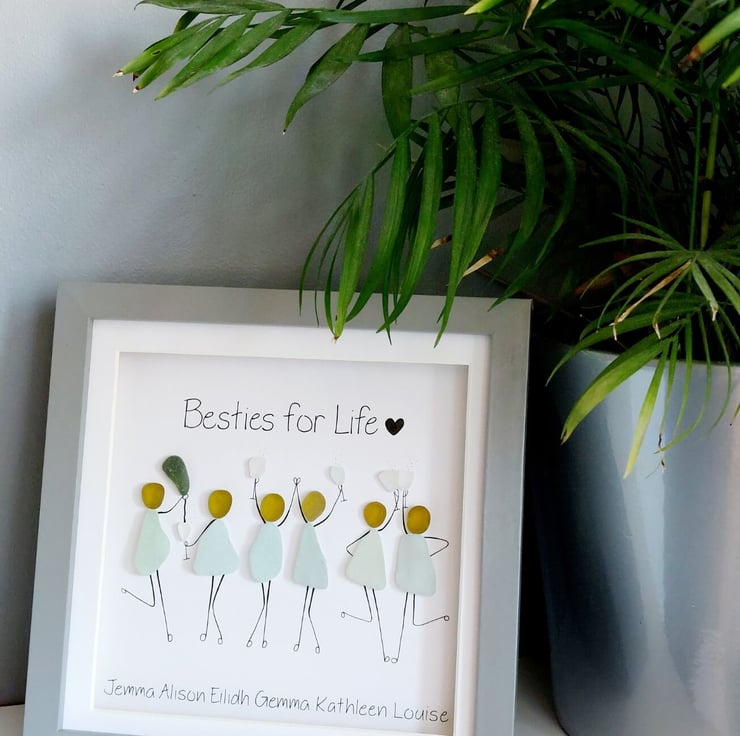 Group of Friends Sea Glass Wall Art, Friendship... - Folksy