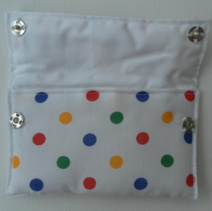Small Coin Purse, white cotton with yellow, gre... - Folksy