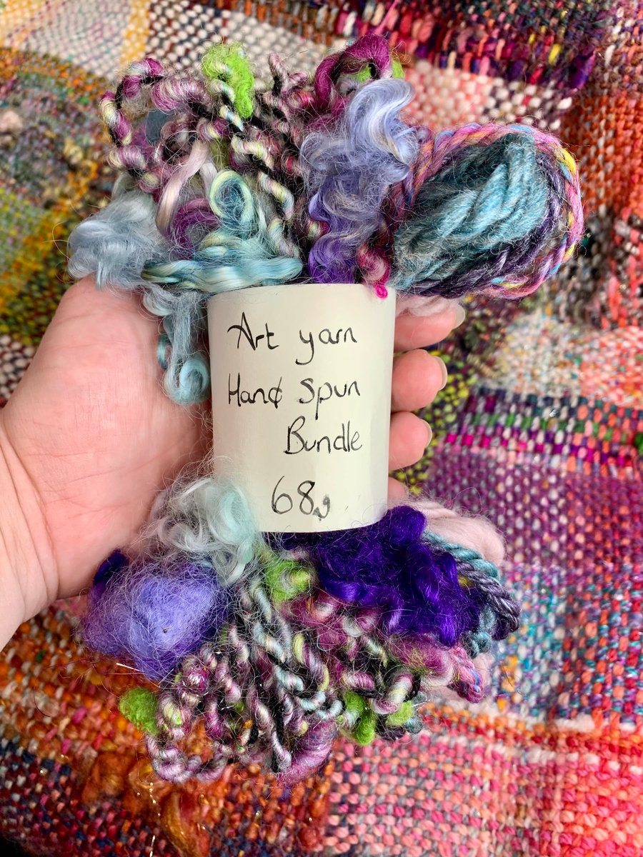 Hand spun bundle of yarns. Wool, crafts, weaving. - Folksy