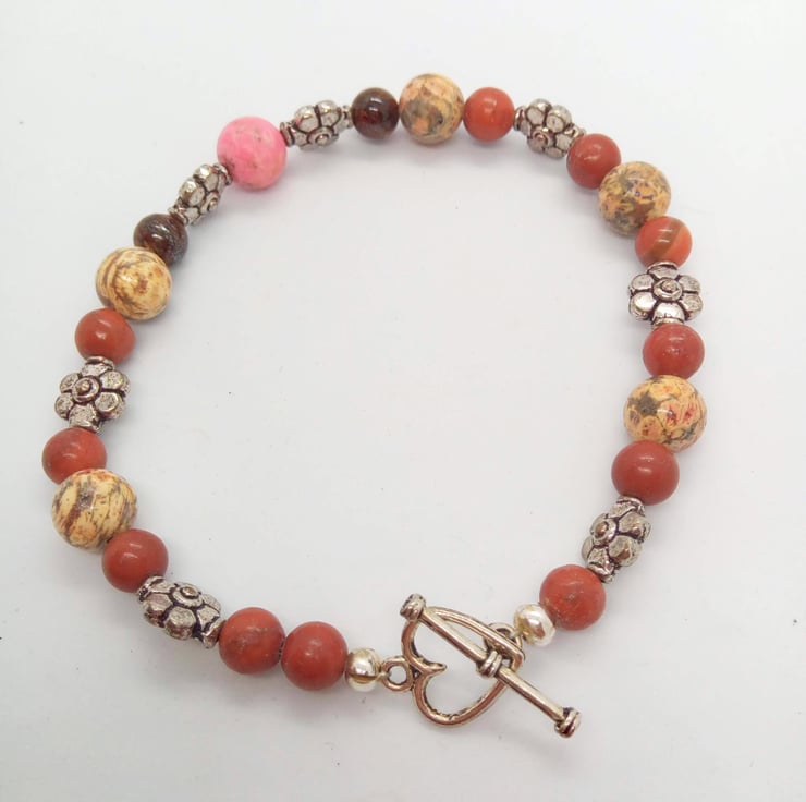 Jasper and Mahogany Obsidian 3 Piece Jewellery Set - Folksy