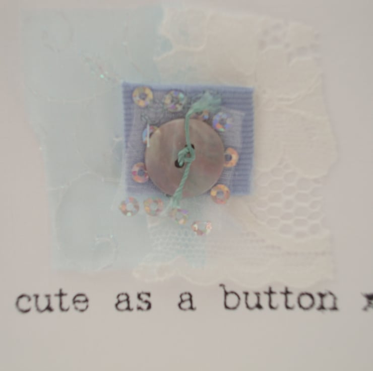 new baby boy card with button - Folksy