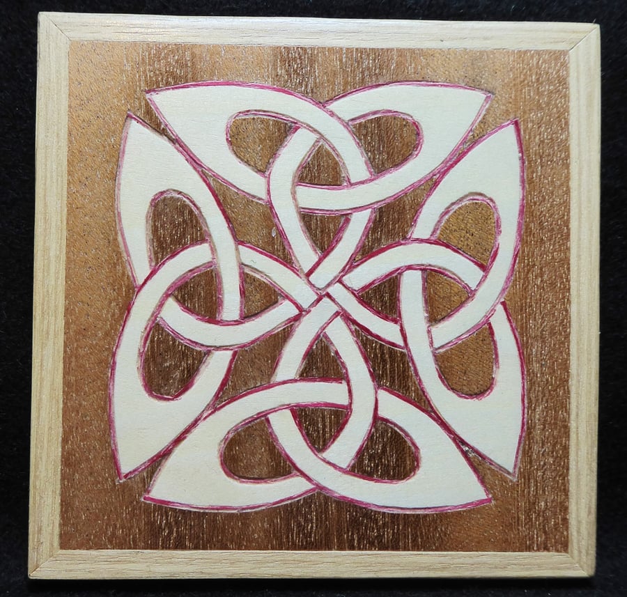 Wood veneer coaster - Folksy