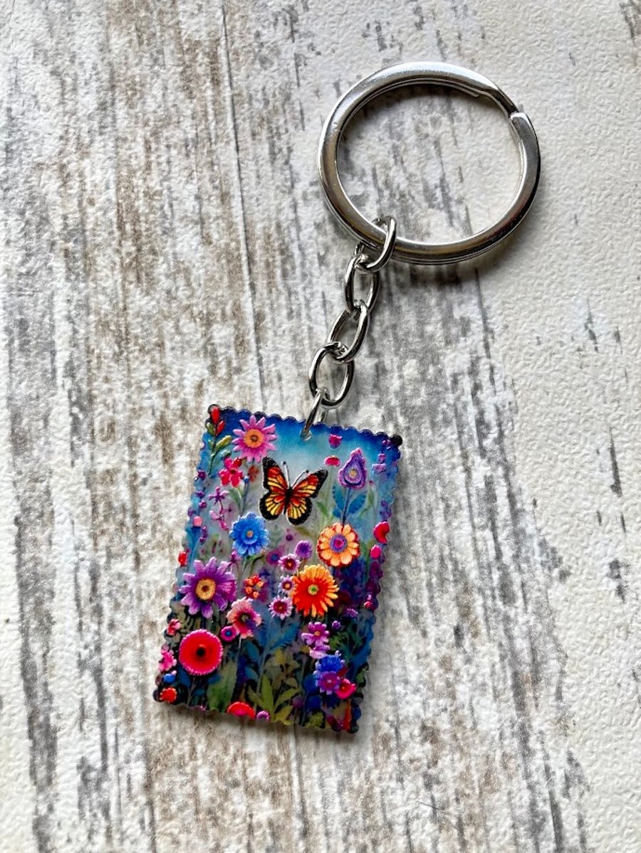 Butterfly keyring bag charm - Folksy