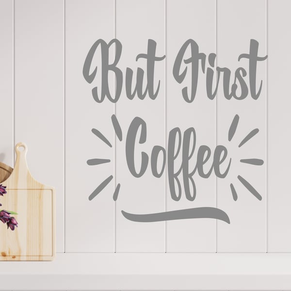 But First Coffee Wall Sticker Kitchen Cafe Deca... - Folksy