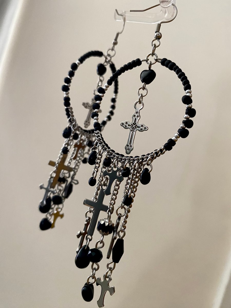 Mabel - Gothic Cross Earrings - Folksy