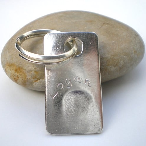 Imprint Me Silver Fingerprint Key Ring - Folksy