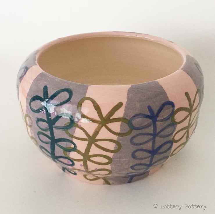 30% OFF Handthrown ceramic pot bold leaf design... - Folksy
