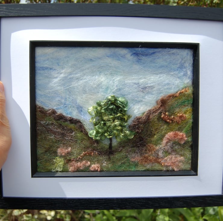 Needle felted picture - Sycamore Gap - Textil... - Folksy