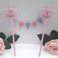 Personalised Princess Bunting Cake Topper - Folksy