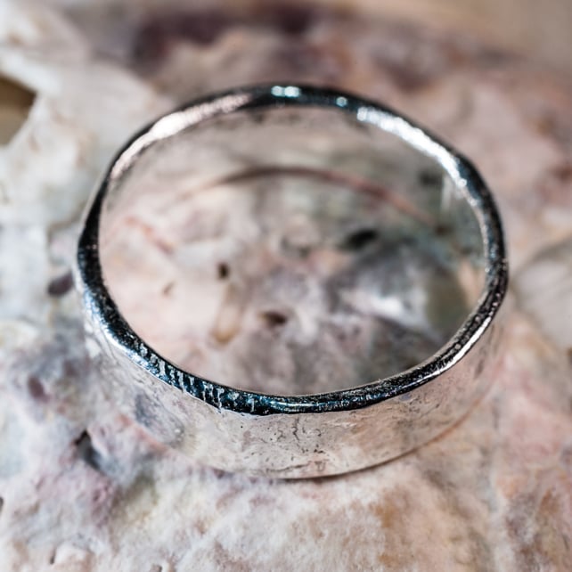 Ecosilver wide reticulated 'rippling' ring - Folksy