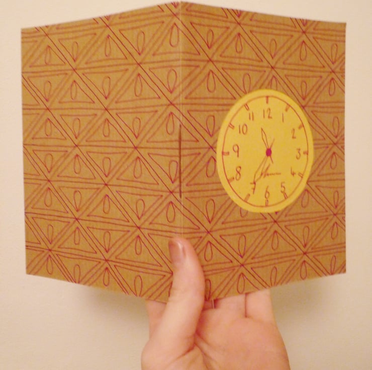 Free Postage - Paper-cut Clock Notebook - Folksy