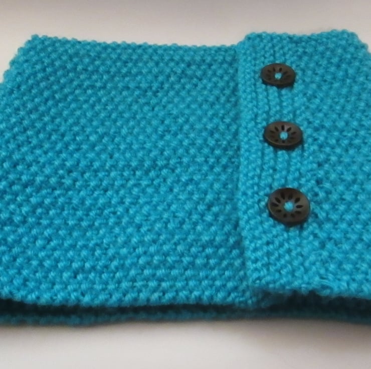 Cowl in Turquoise Aran Wool - Folksy