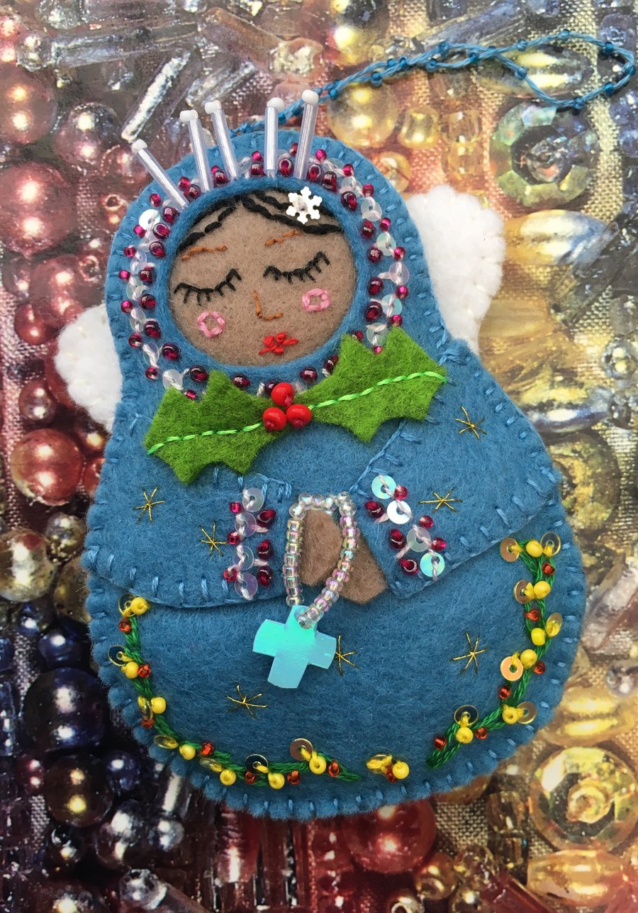 Felt Angel decoration - Folksy