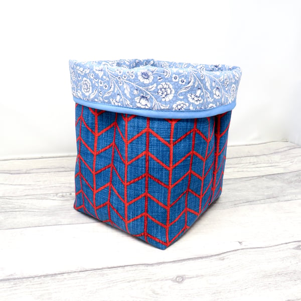 Large geometric fabric storage tub - Folksy