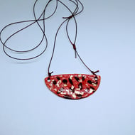A fun modern polymer clay moon shaped necklace,... - Folksy