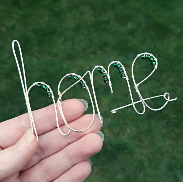 Beaded Home - Freestanding Wire Writing Decorat... - Folksy