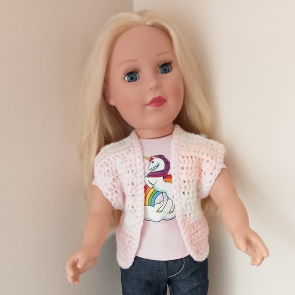 CROCHET PATTERN Powder Pink Vest for Doll - Folksy