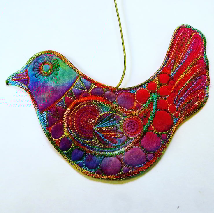 Festive Bird Hanging Decoration - Folksy