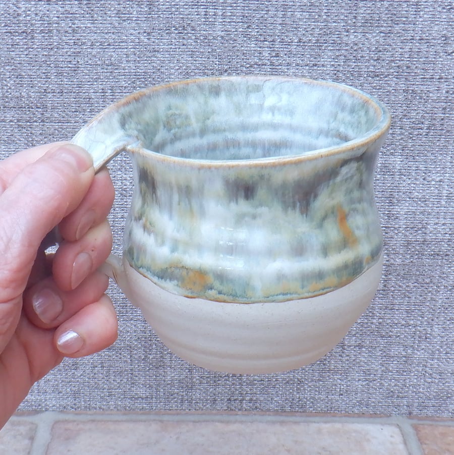 Left handed coffee mug tea cup in stoneware han... - Folksy