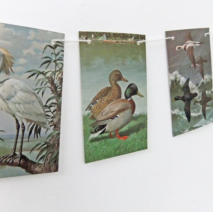 Ducks and Birds Bunting - upcycled bunting - Folksy