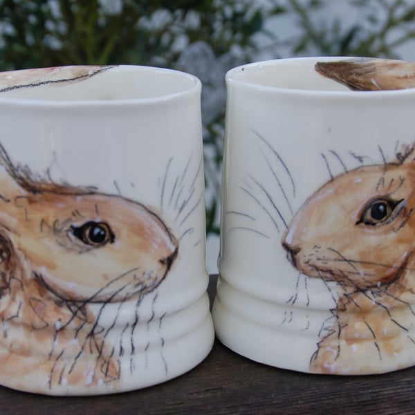 personalised hare mugs - Folksy