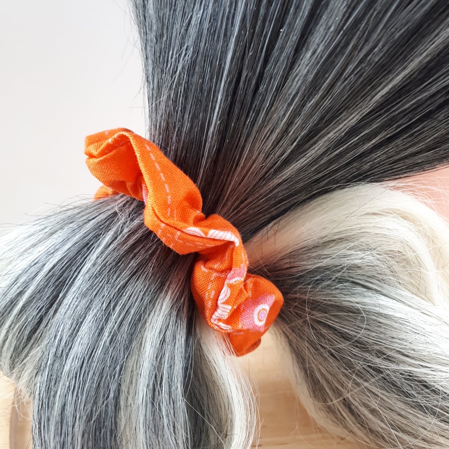 Pack of 2 Mini Small Cotton Scrunchies, Thin El... - Folksy