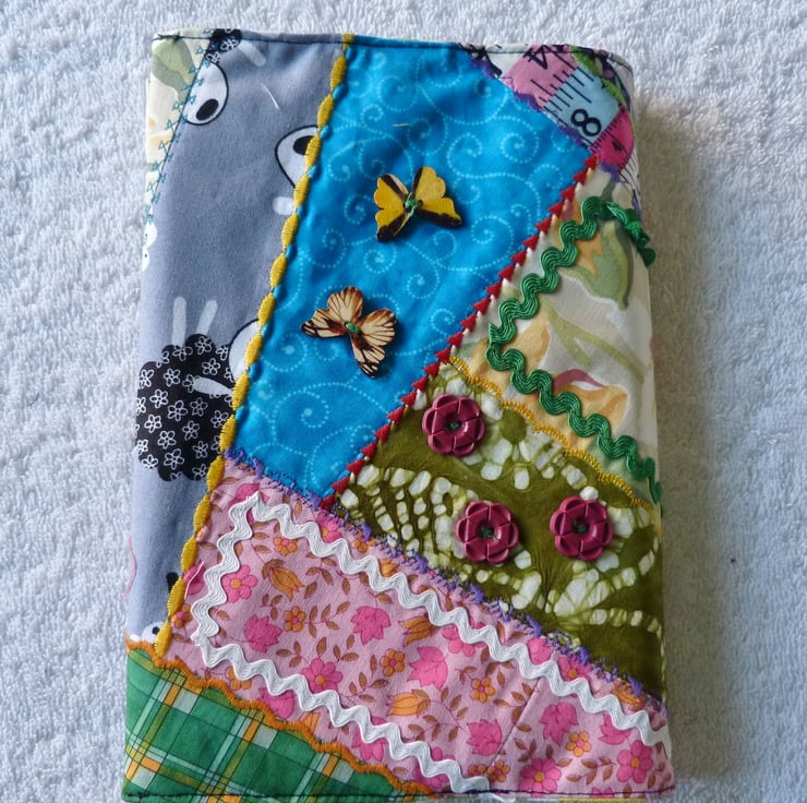 Embellished Patchwork A5 Notebook with Lined N... - Folksy
