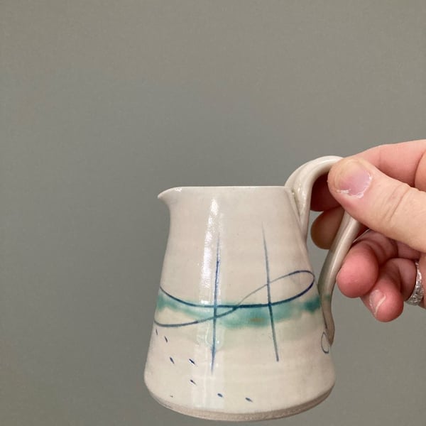 Ceramic handmade small jug - Seascape design - Folksy