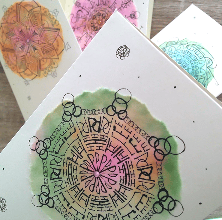 Inspirational notecards, pack of 4, Calm Courag... - Folksy