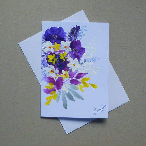 original art hand painted blank greetings card... - Folksy