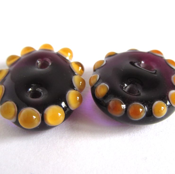 X2 Handmade Glass Buttons - Folksy