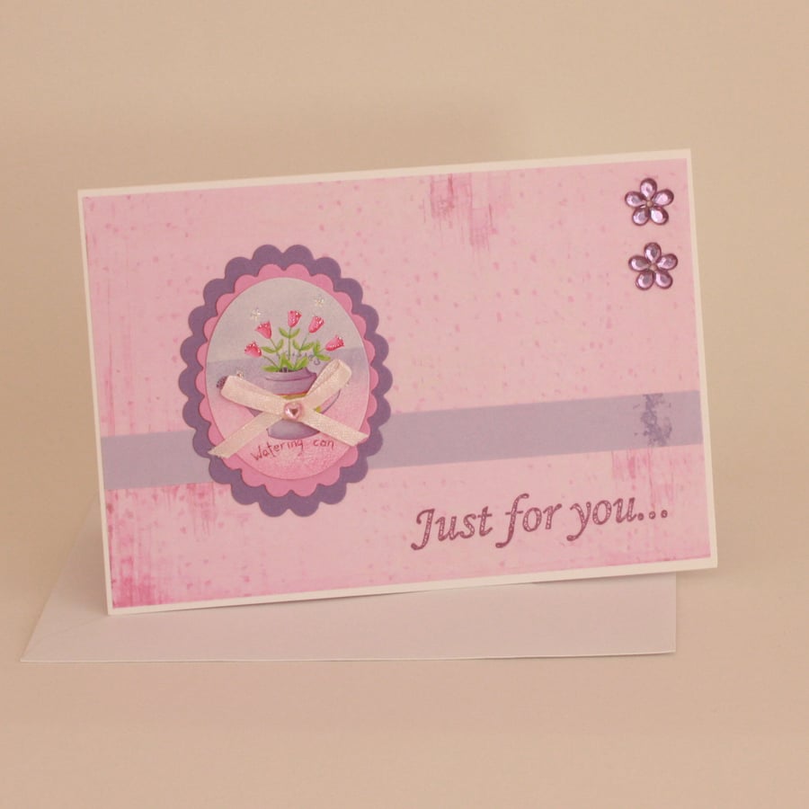 Any occasion greetings card - floral, just for you - Folksy
