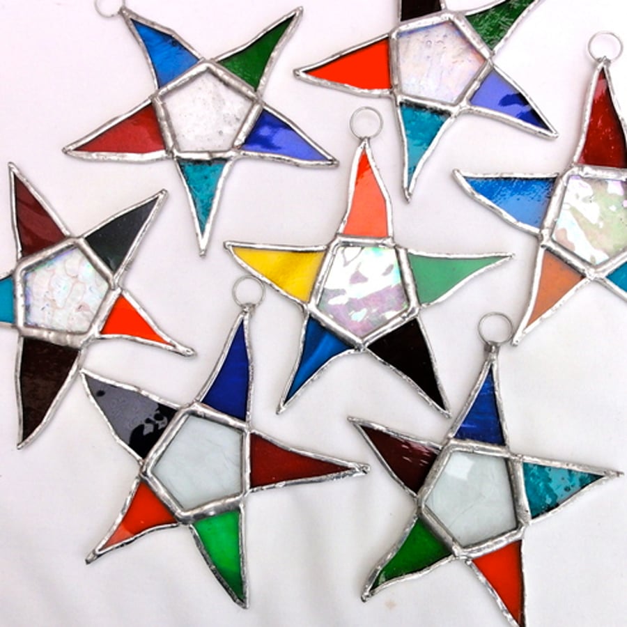 Stained Glass Wiggly Star Suncatcher - Folksy