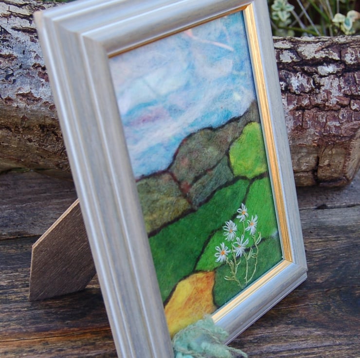 Needle felted picture - Countryside scene . Av... - Folksy