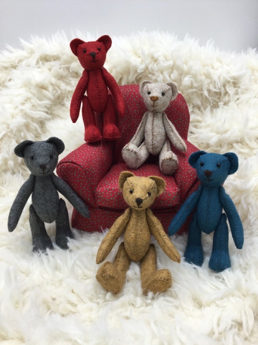 PDF Pattern - 4" Mini Jointed Felt Teddy B... - Folksy