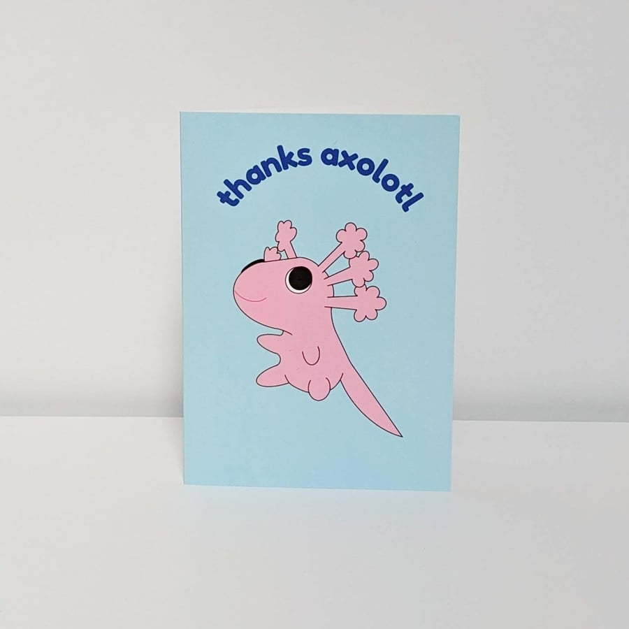Cute Axolotl greetings card - Folksy
