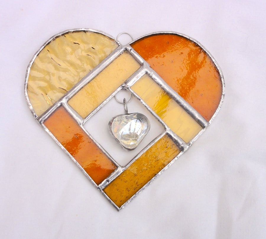 Valentines Stained Glass Heart Heart Suncatcher... - Folksy
