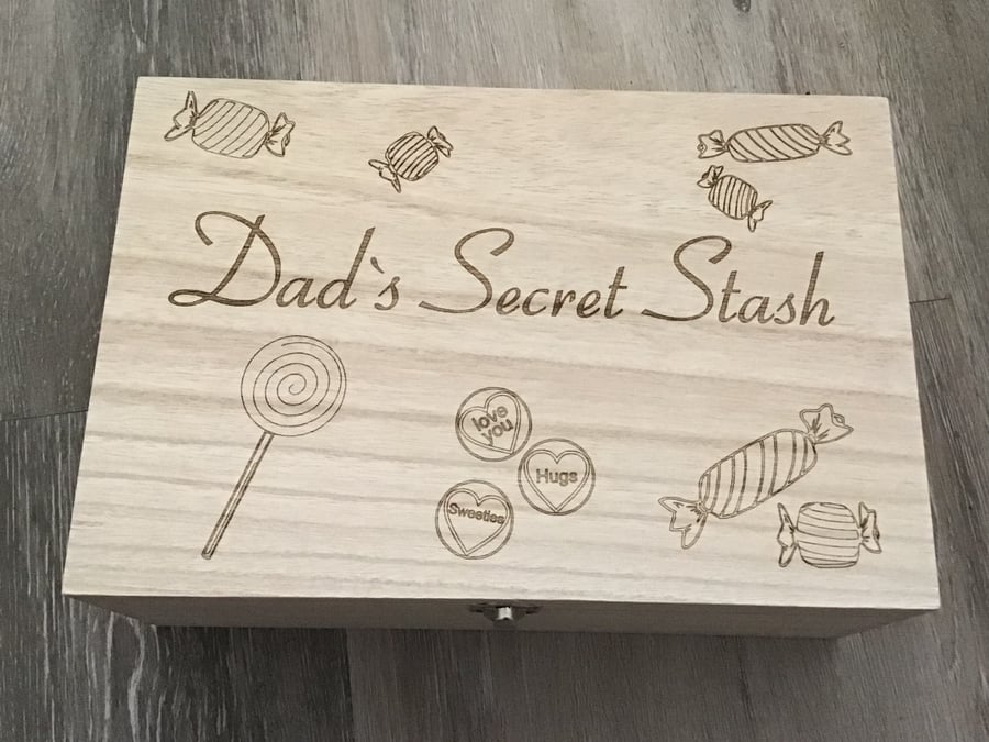 Engraved wooden sweet box, personalised to fron... - Folksy