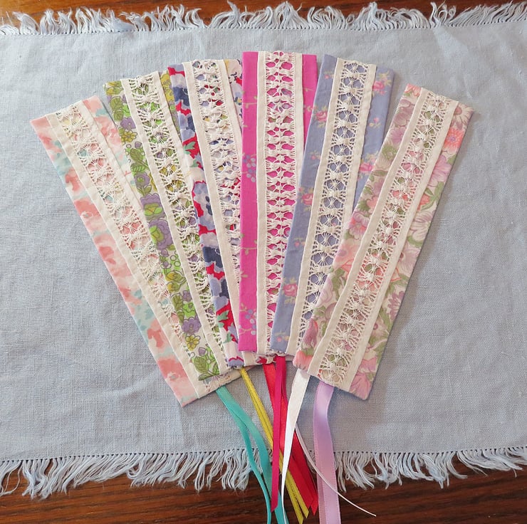 Bookmark - vintage drawn thread work blue and w... - Folksy