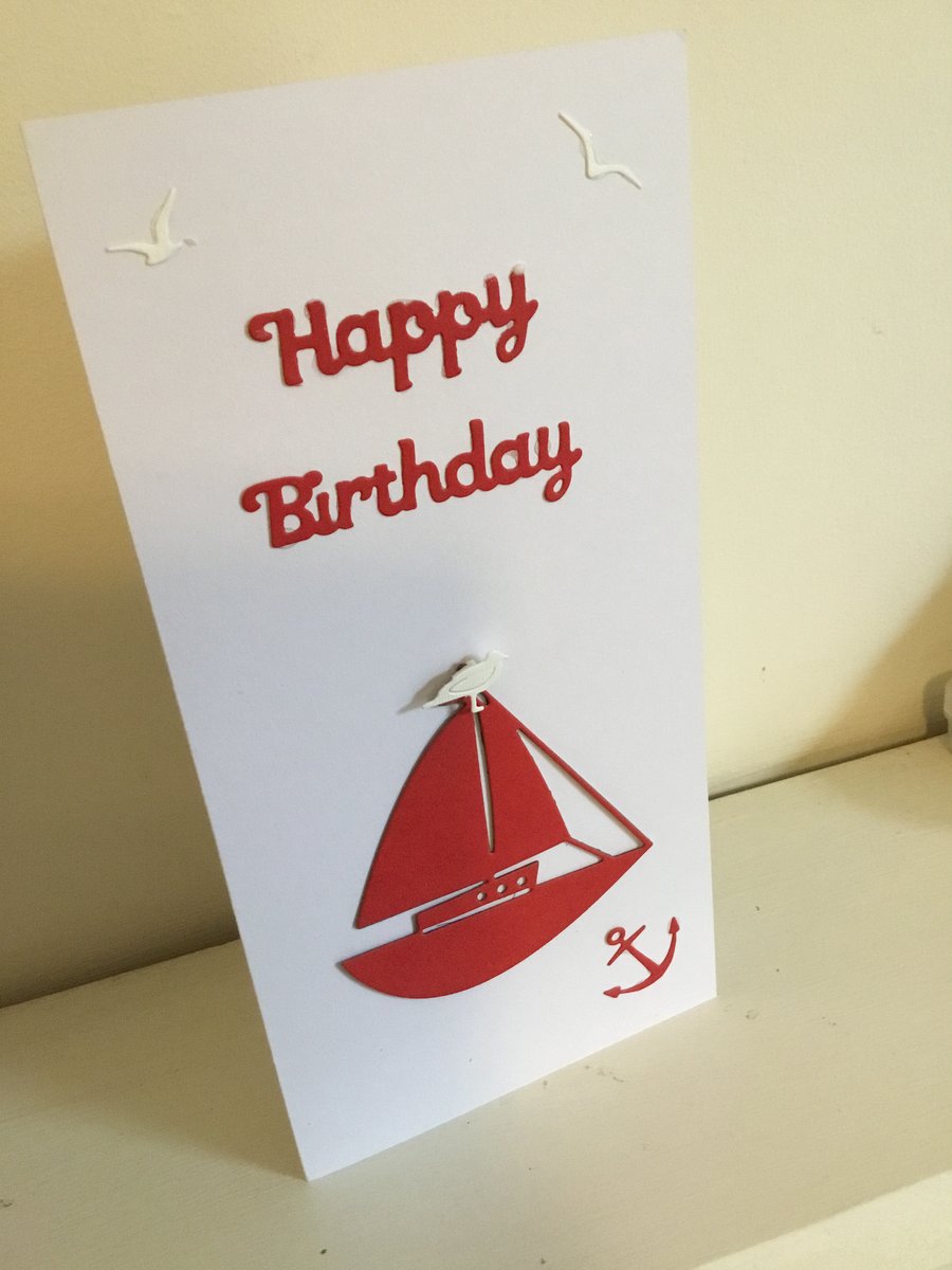 Nautical themed birthday card. CC207 - Folksy