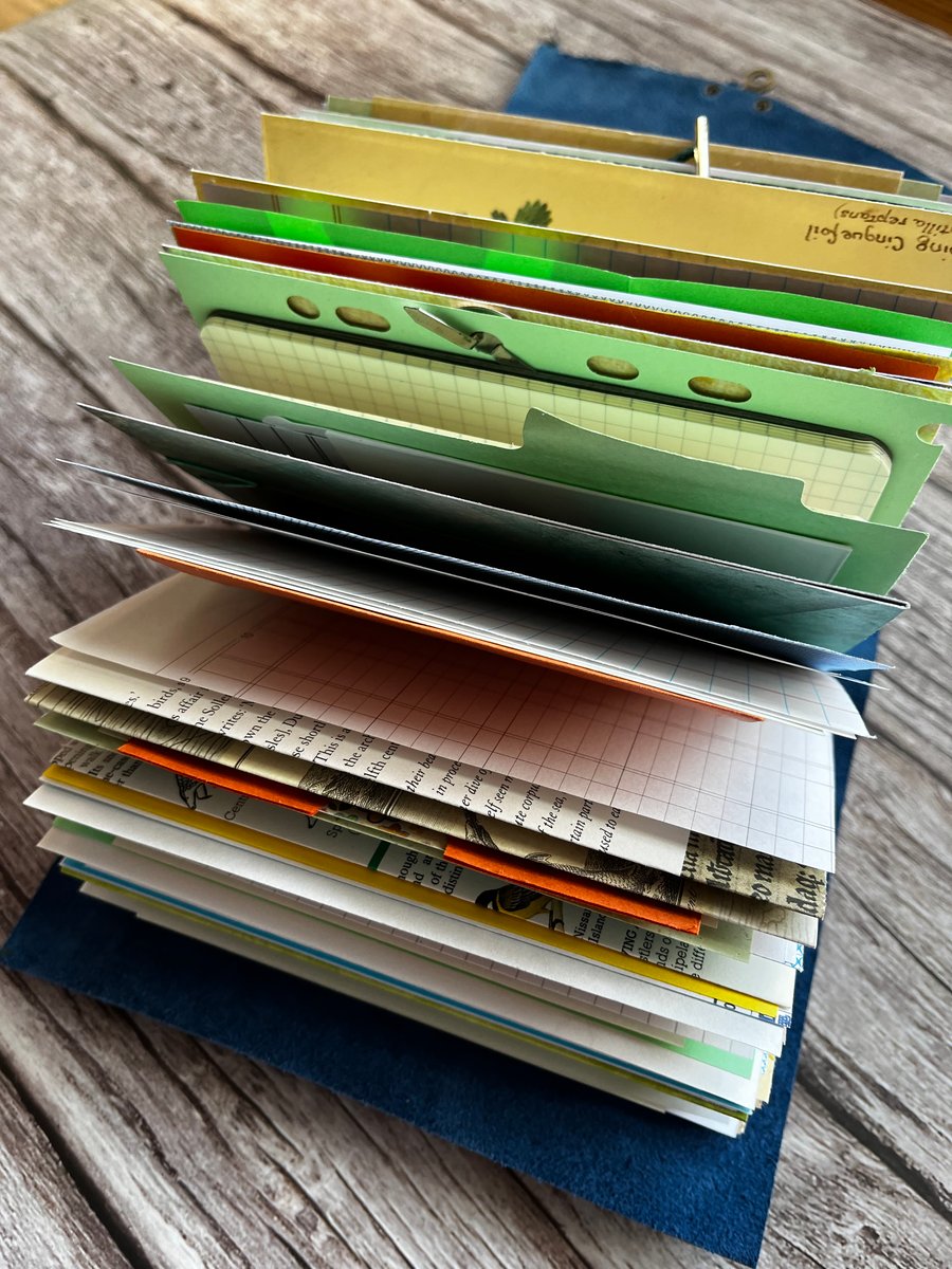 Junk Journal Blue Leather Junque Notebook 140 p... - Folksy